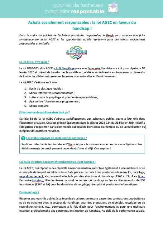 Achats socialement responsables : la loi AGEC en faveur du handicap ...
