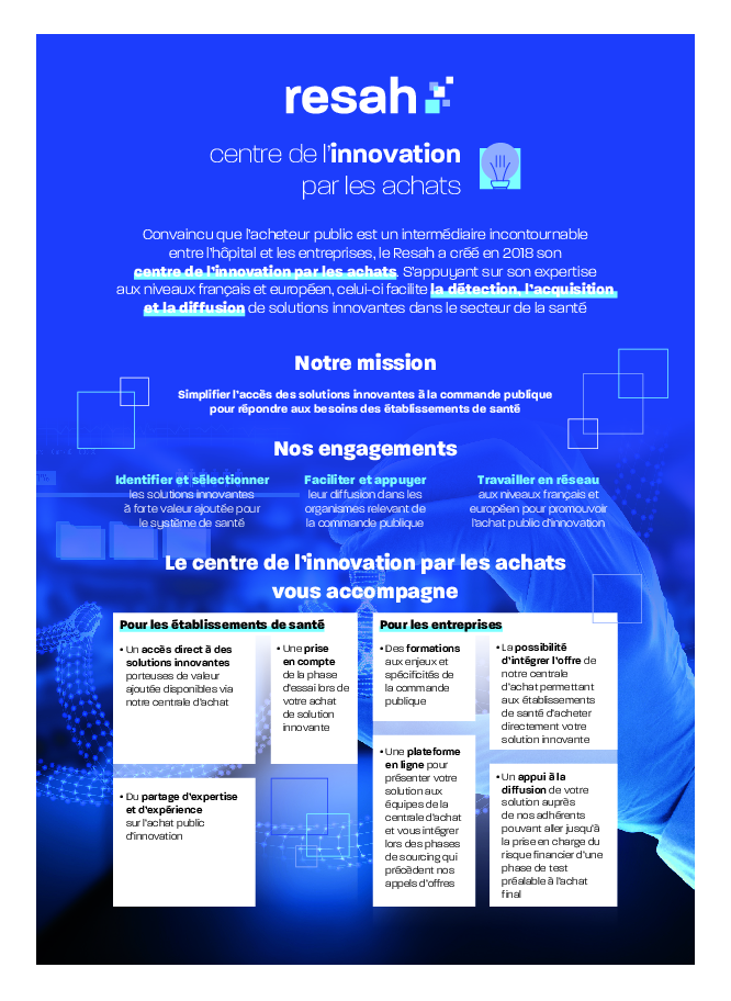 Le centre de l’innovation par les achats du Resah - Resah